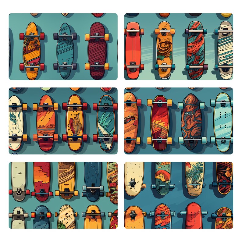 Skateboard Digital Paper | 12x12 PNG Patterns (digital Download) - Etsy