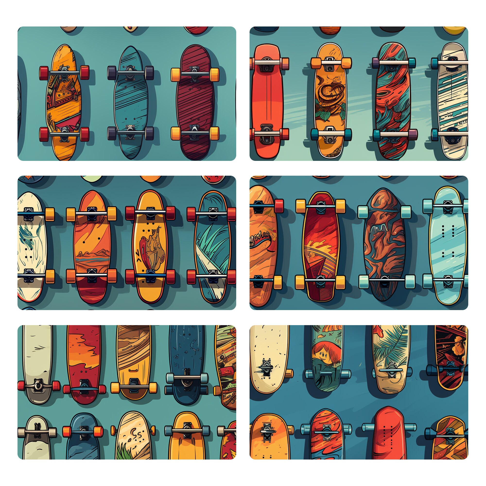 Skateboard Digital Paper | 12x12 PNG Patterns (digital Download) - Etsy
