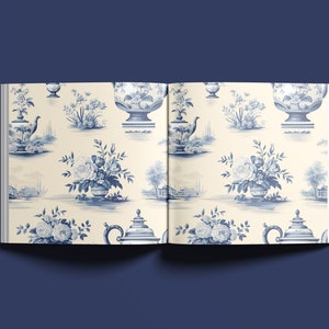 Blue Toile Teapot Digital Paper, Vintage Style (PNG Files) - Etsy