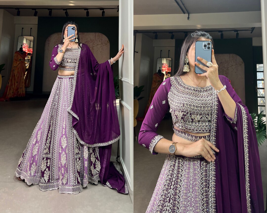 Beautiful Wine Lehenga Choli, Indian Traditional Wear Outfit ...