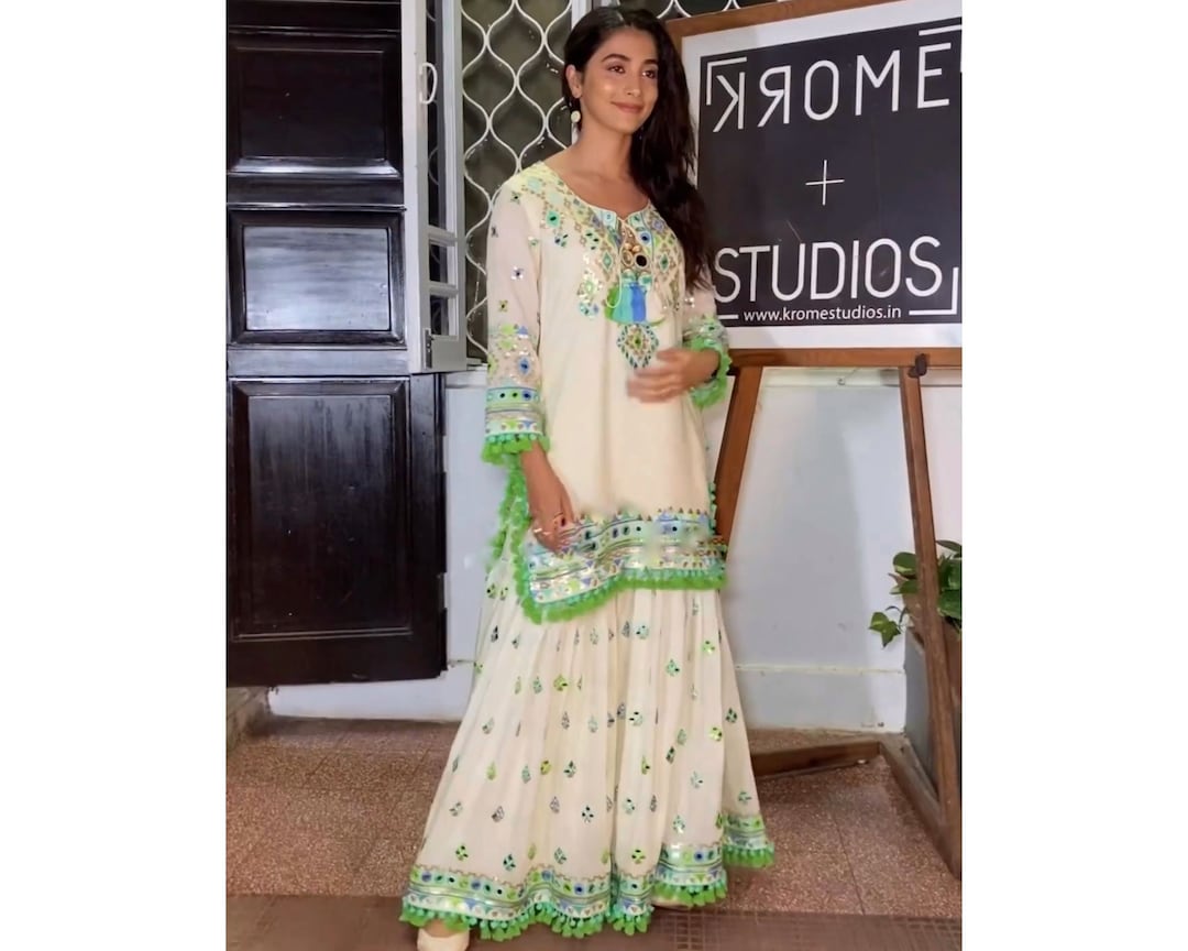 Latest Celebrity Wear White Sharara Suit, Party Wear Salwar Kameez ...