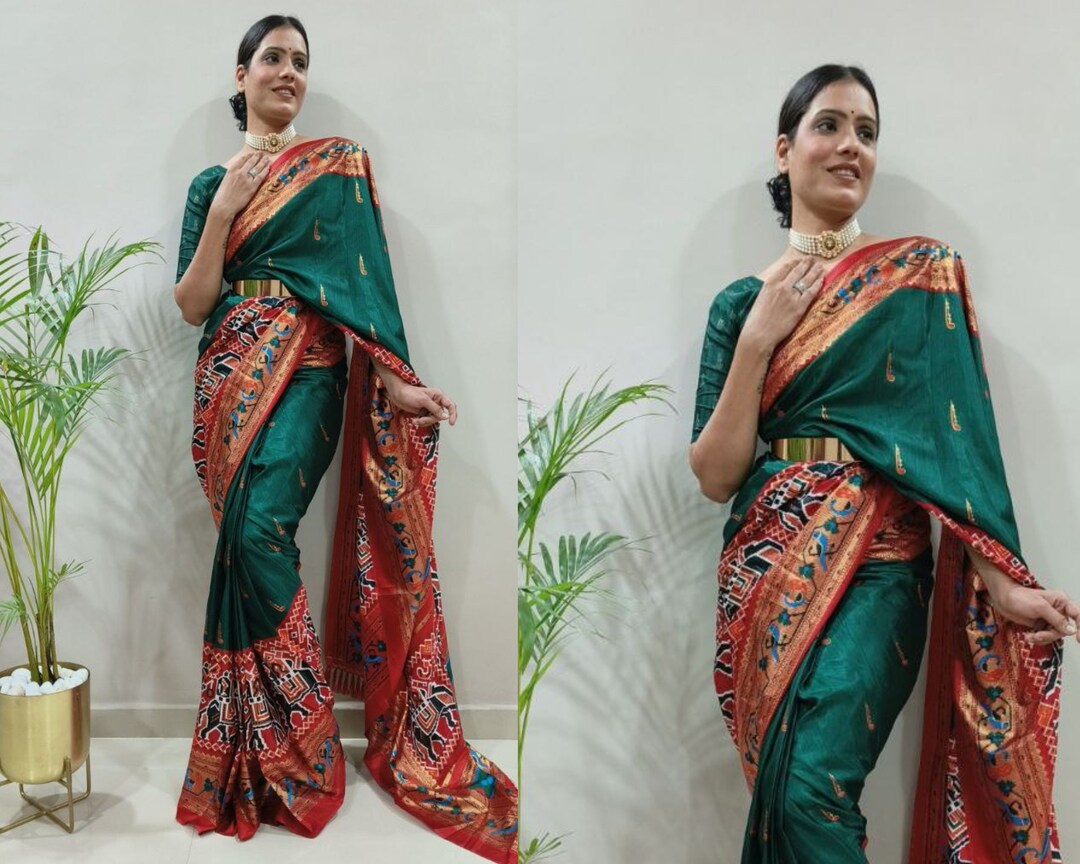 Ready to Wear Saree Ethnic Green Color Designer Wedding Saree - Etsy