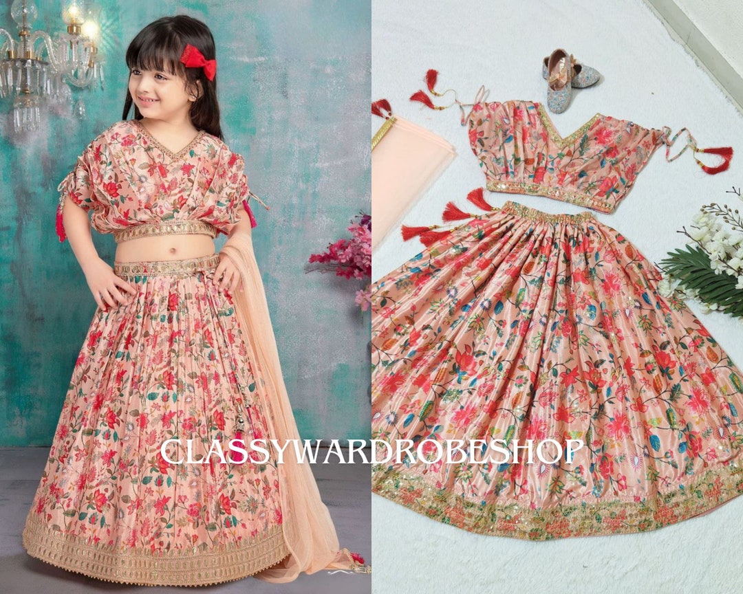 Designer Kids Lehenga Choli With Dupatta, Indian Kids Dress Girls ...