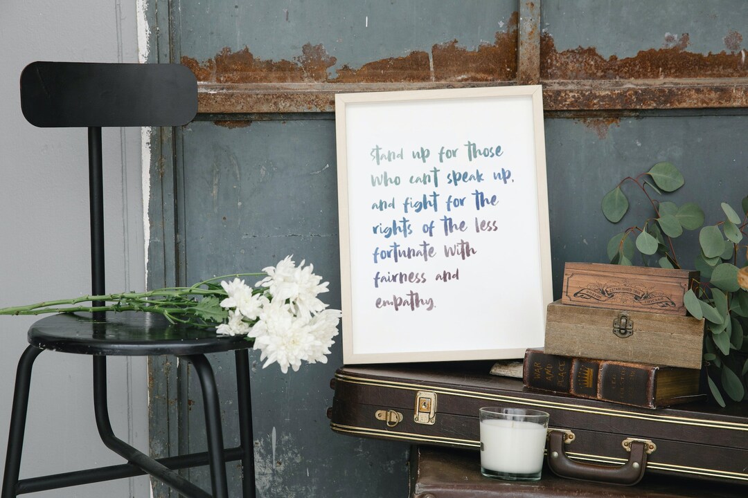 Watercolor Quote Print - Stand up for Those Who Can't Speak Up - Etsy
