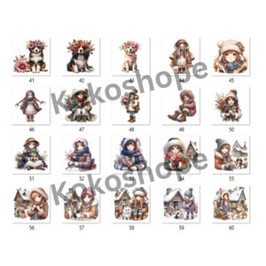 Watercolor Winter Girl Clipart, Winter Girl Image, Winter Girl Sticker ...