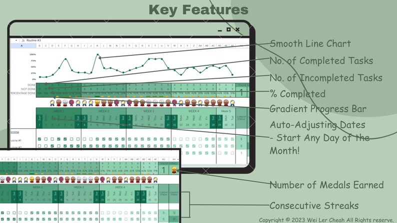 Habit Tracker Medal Reward System: Daily, Weekly, Monthly, Yearly - Etsy