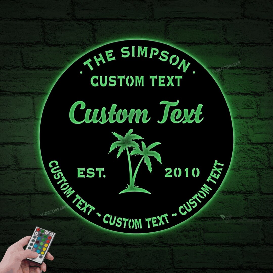 Personalized Poolside Paradise Signs With LED Lights Paradise - Etsy