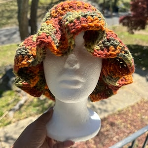 Crochet Printed Wavy Hat (choose Your Color) - Etsy