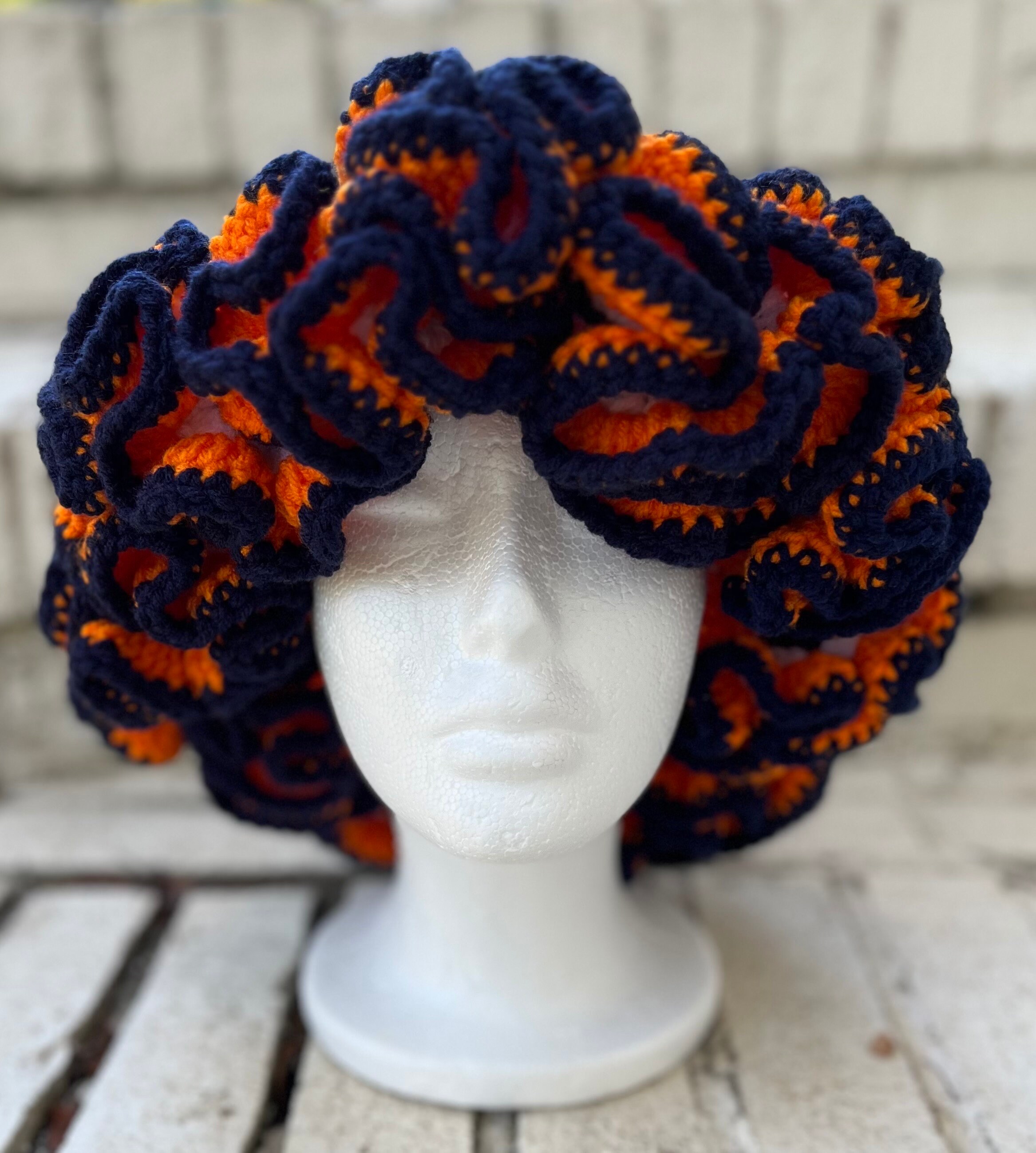 Striped Ruffle Hat (dramatic) - Etsy