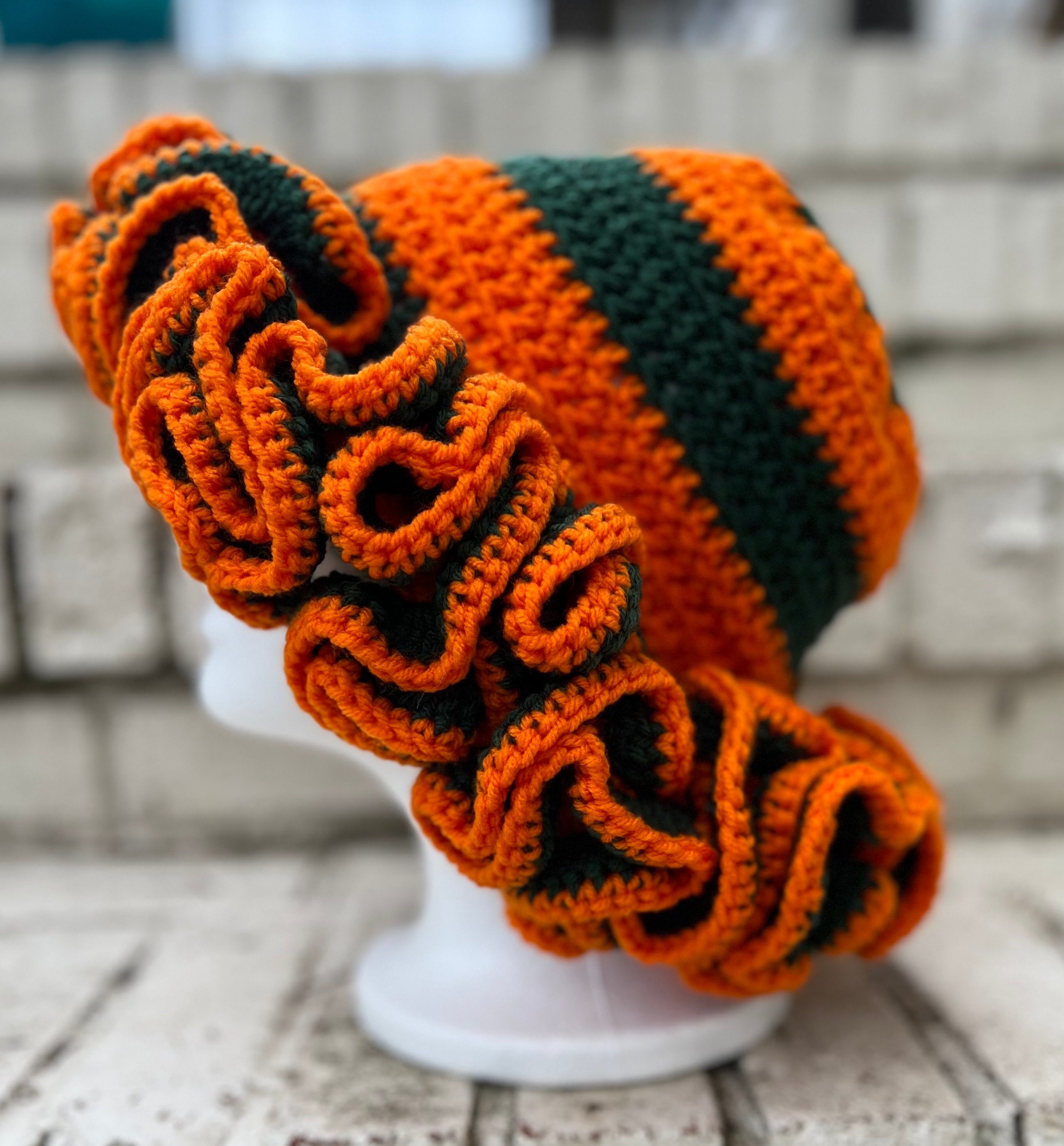 Striped Ruffle Hat (dramatic) - Etsy