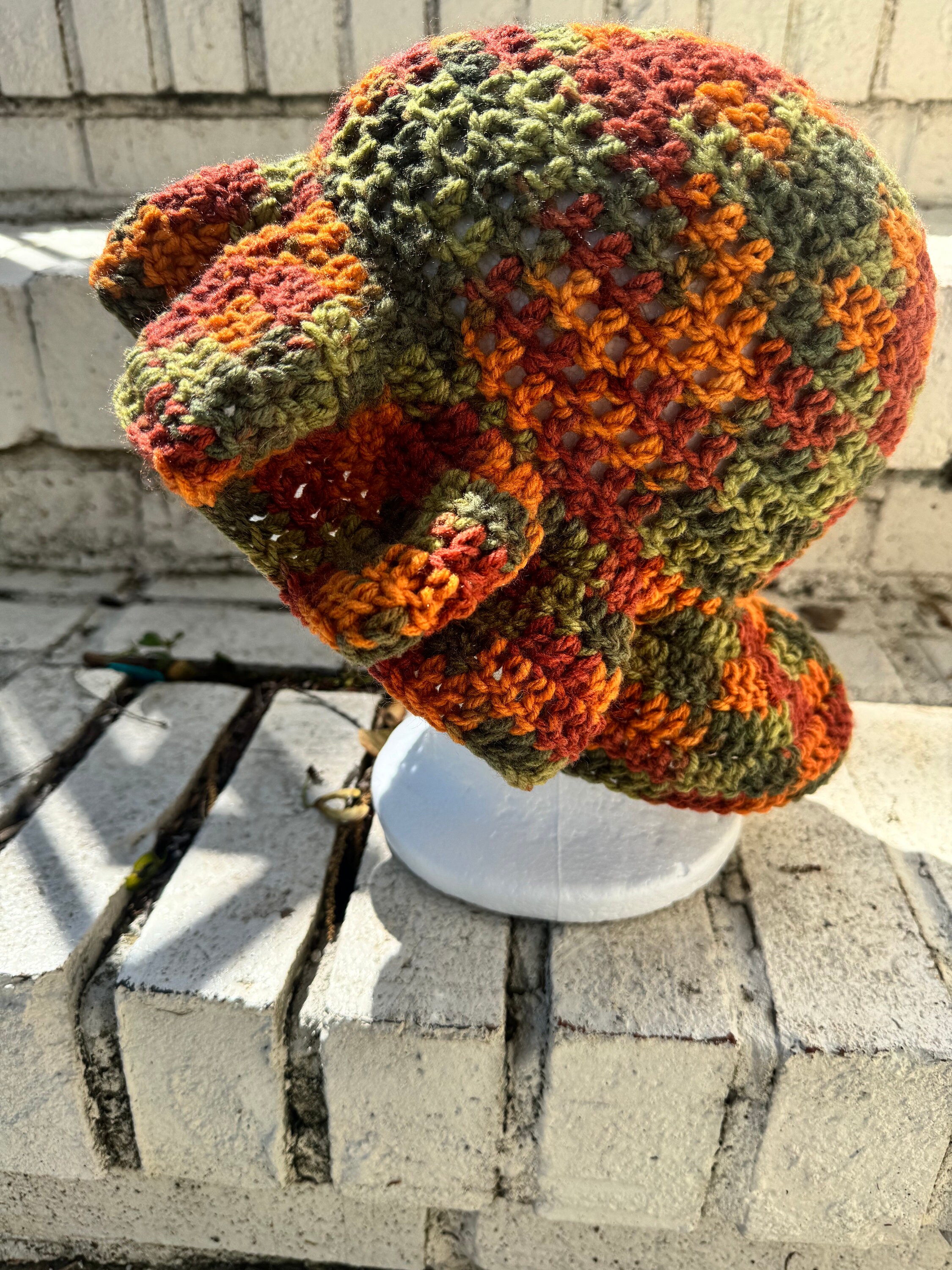 Crochet Printed Wavy Hat (choose Your Color) - Etsy