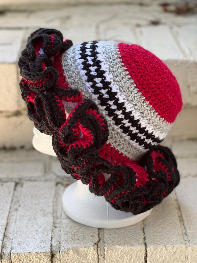 Striped Ruffle Hat (dramatic) - Etsy