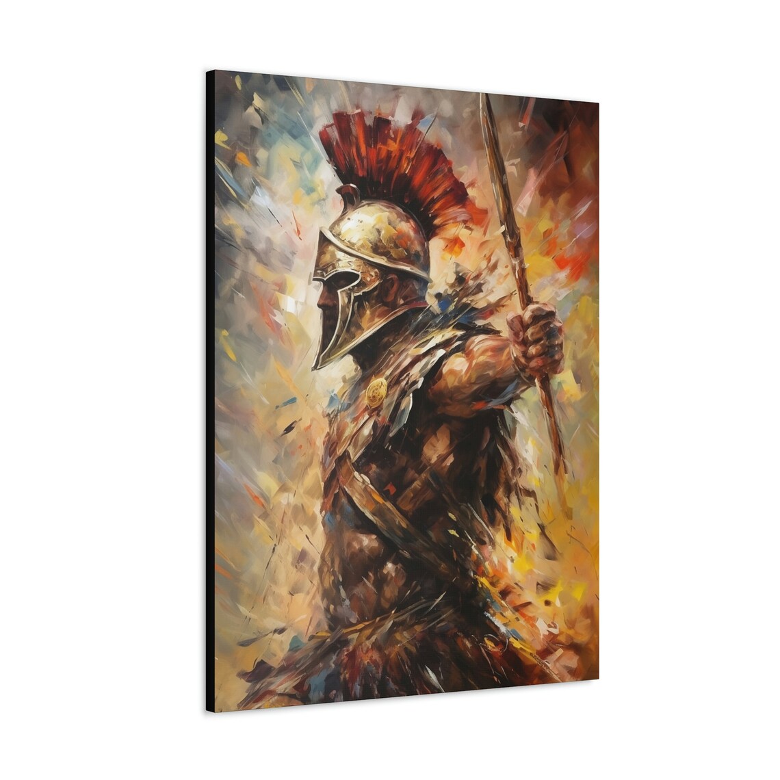 Spartan Canvas Print Oil Paint Print Gym Decor Gym Gifts - Etsy
