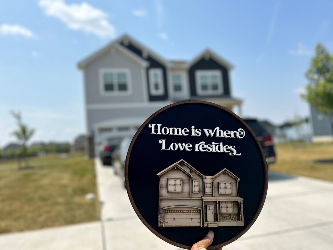 Custom Home Drawing Heirloom Wood Sign House Portrait - Etsy