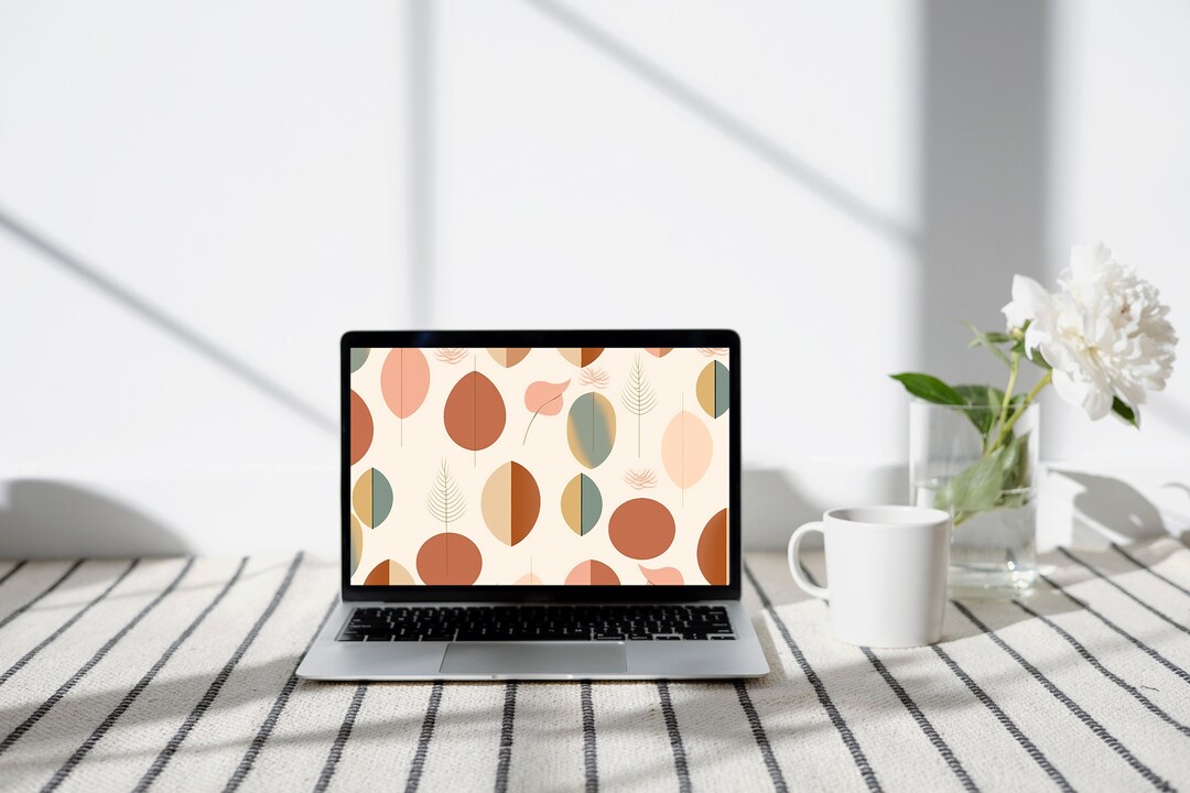 Boho Abstract Desktop Wallpaper 2 Pack Instant Download - Etsy