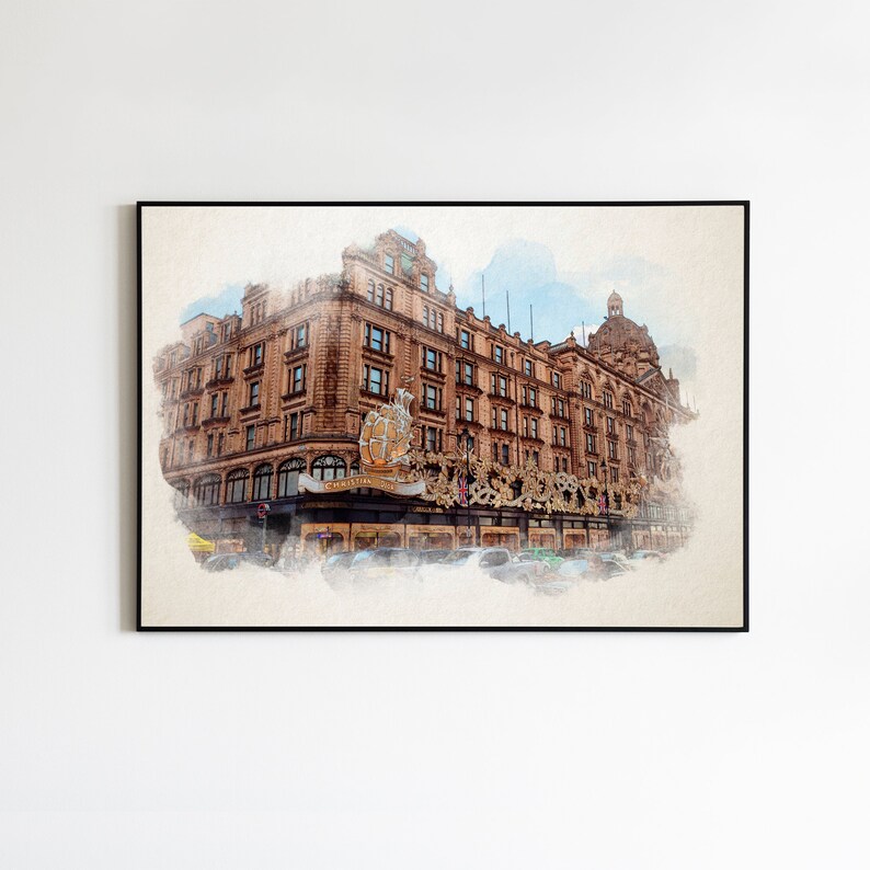 Watercolor Sketch Digital Wall Art Prints, Watercolors Print, Harrods ...