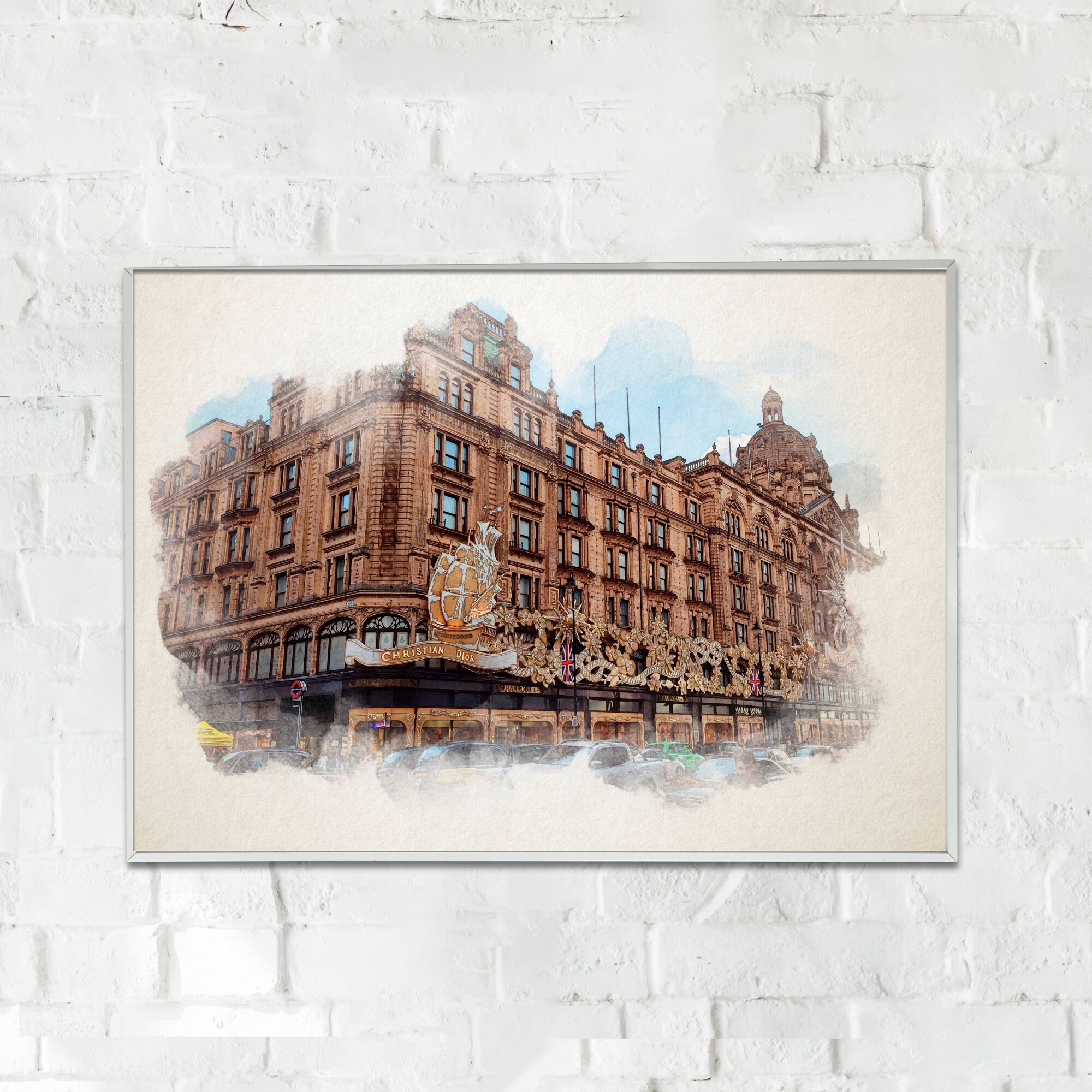 Watercolor Sketch Digital Wall Art Prints, Watercolors Print, Harrods ...