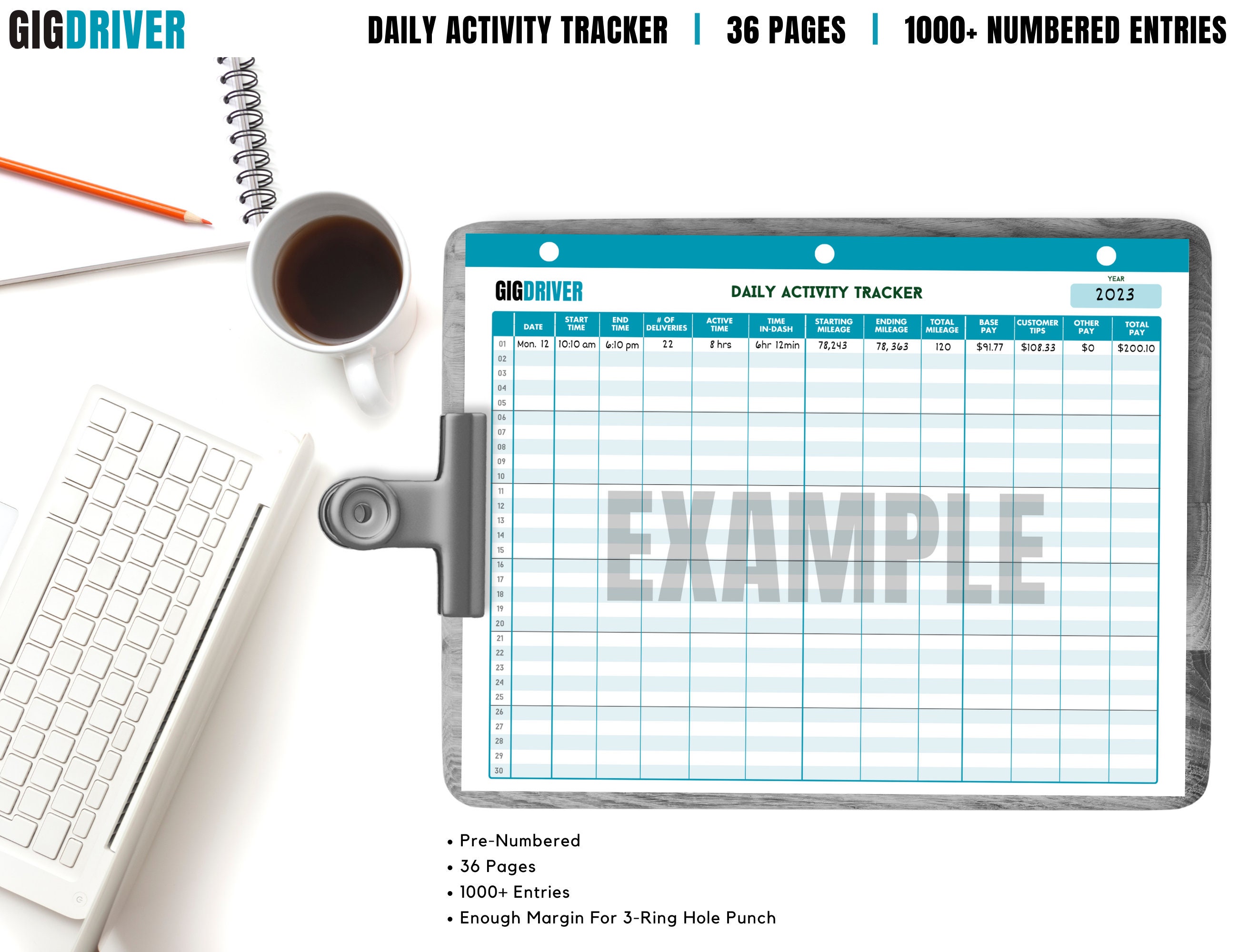 Printable Daily Activity Tracker, Digital Daily Activity Tracker ...