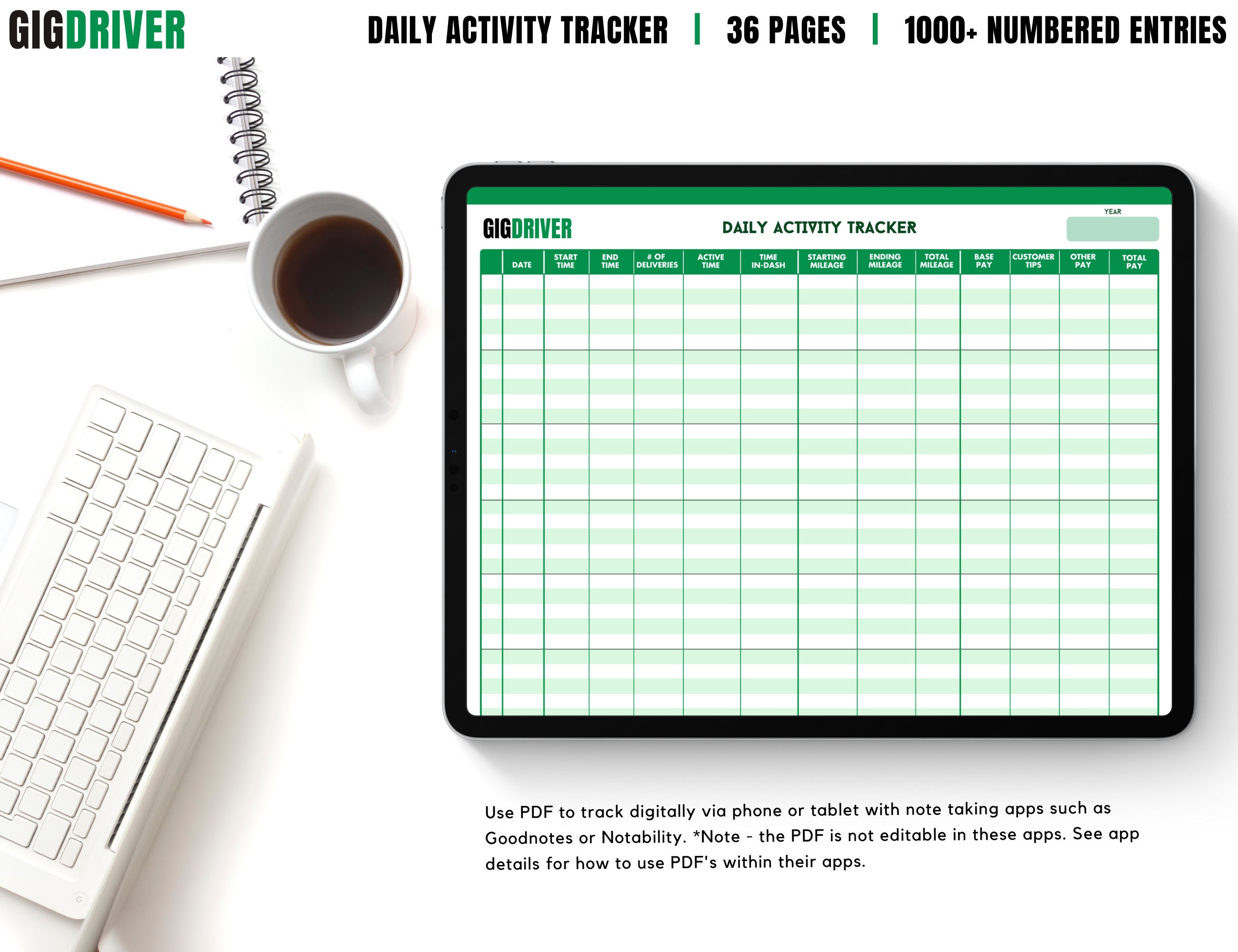 Printable Daily Activity Tracker, Digital Daily Activity Tracker ...