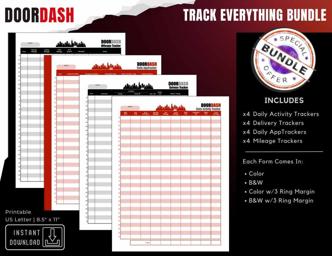 Printable Tracking Templates Bundle, Digital Tracking Templates ...