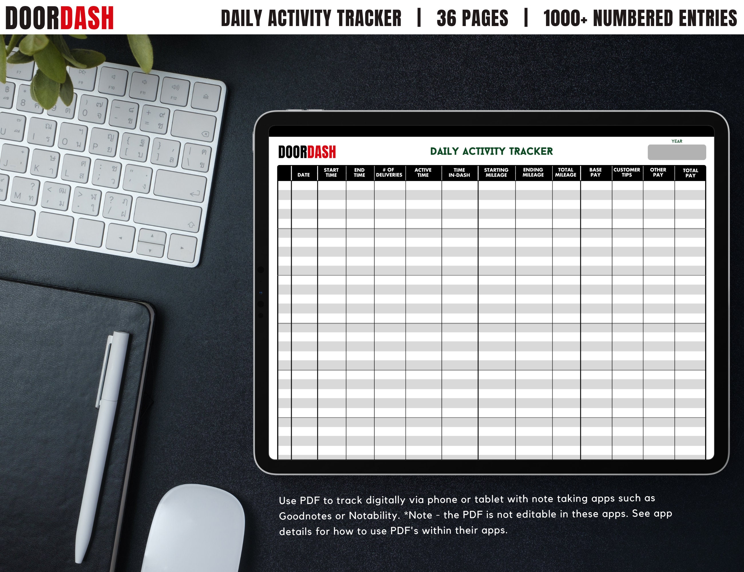 Printable Daily Activity Tracker, Digital Daily Activity Tracker ...
