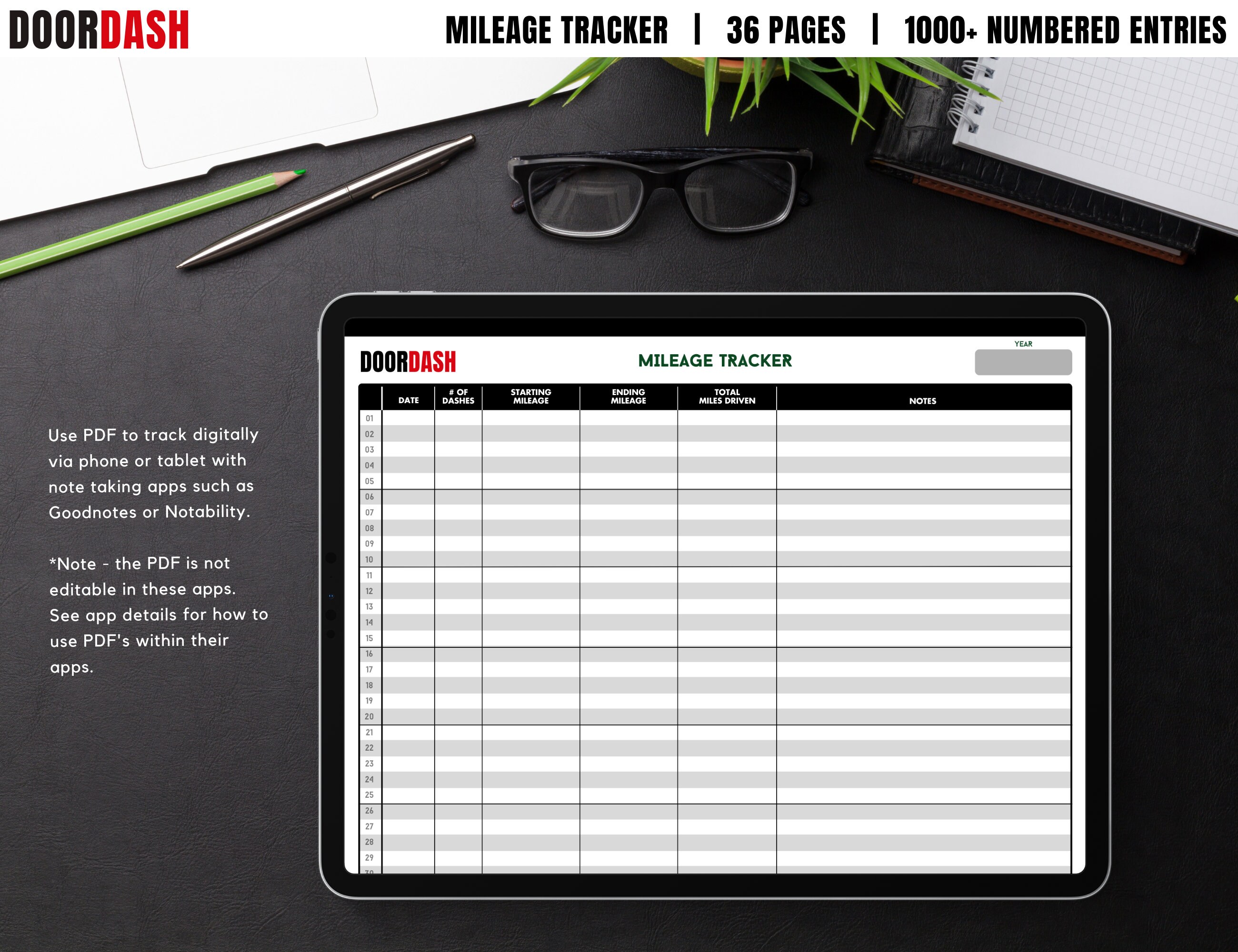 Printable Mileage Tracker, Customer Tracking Template, Mileage Tracking ...