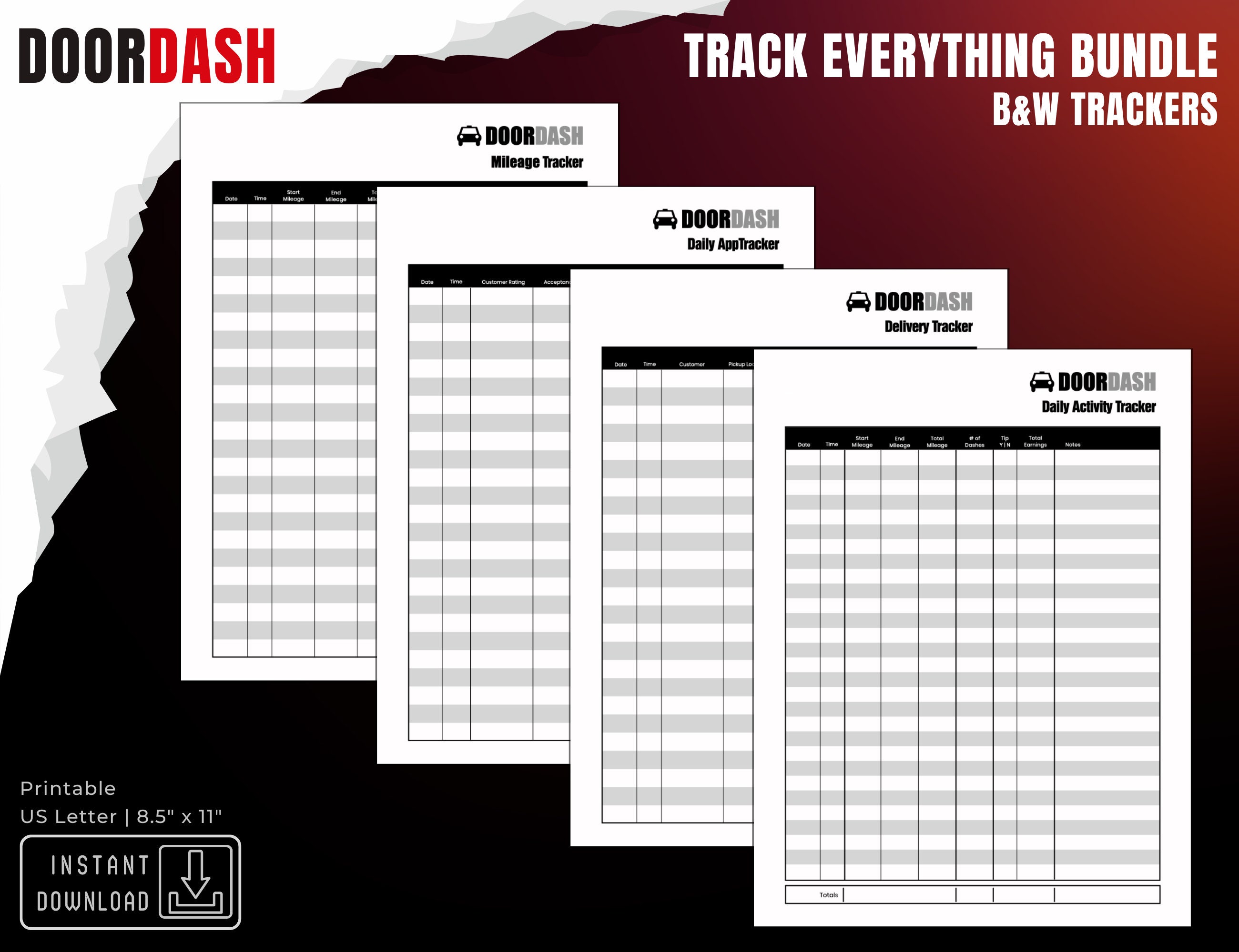 Printable Tracking Template Bundle, Digital Tracking Templates ...