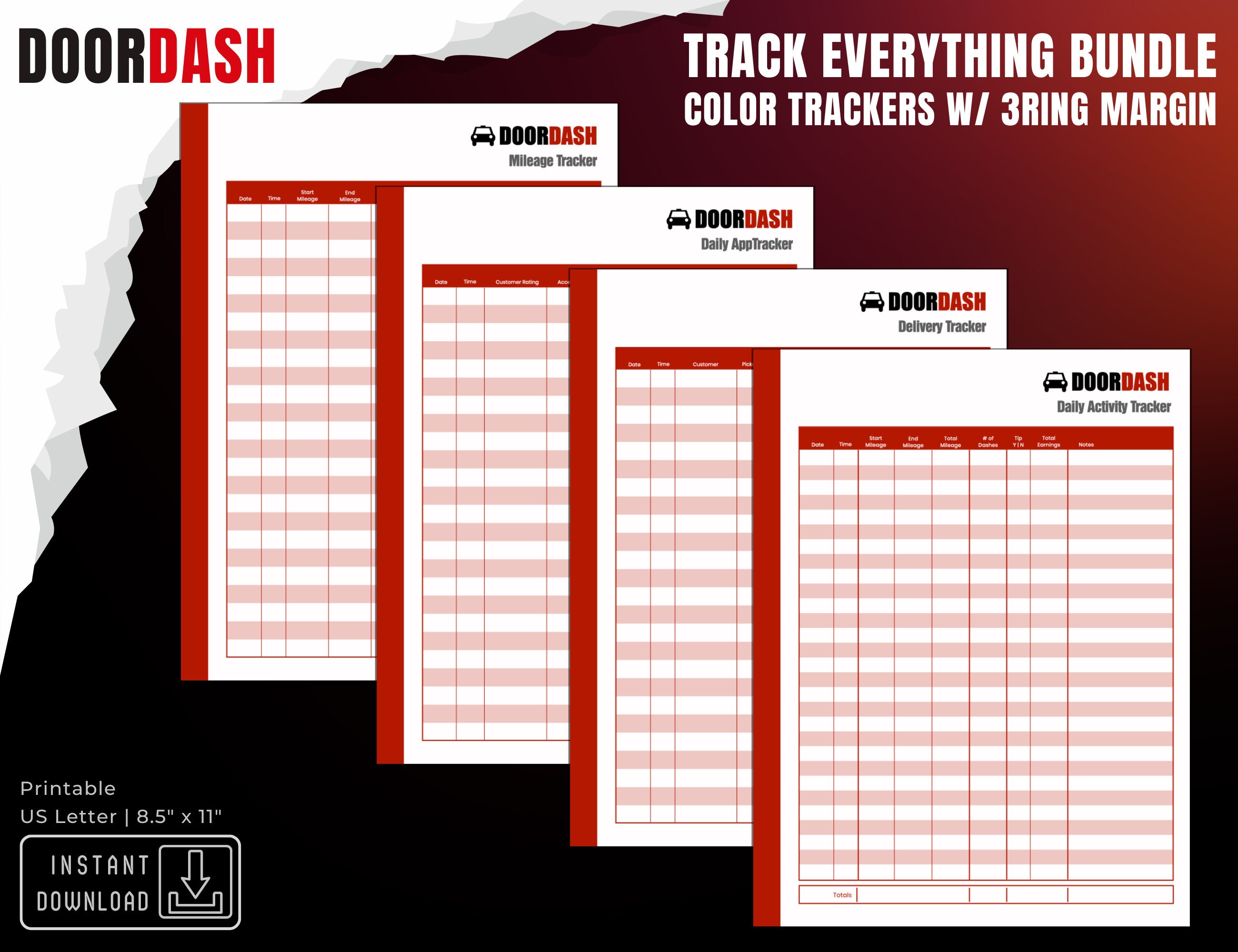 Printable Tracking Template Bundle, Digital Tracking Templates ...