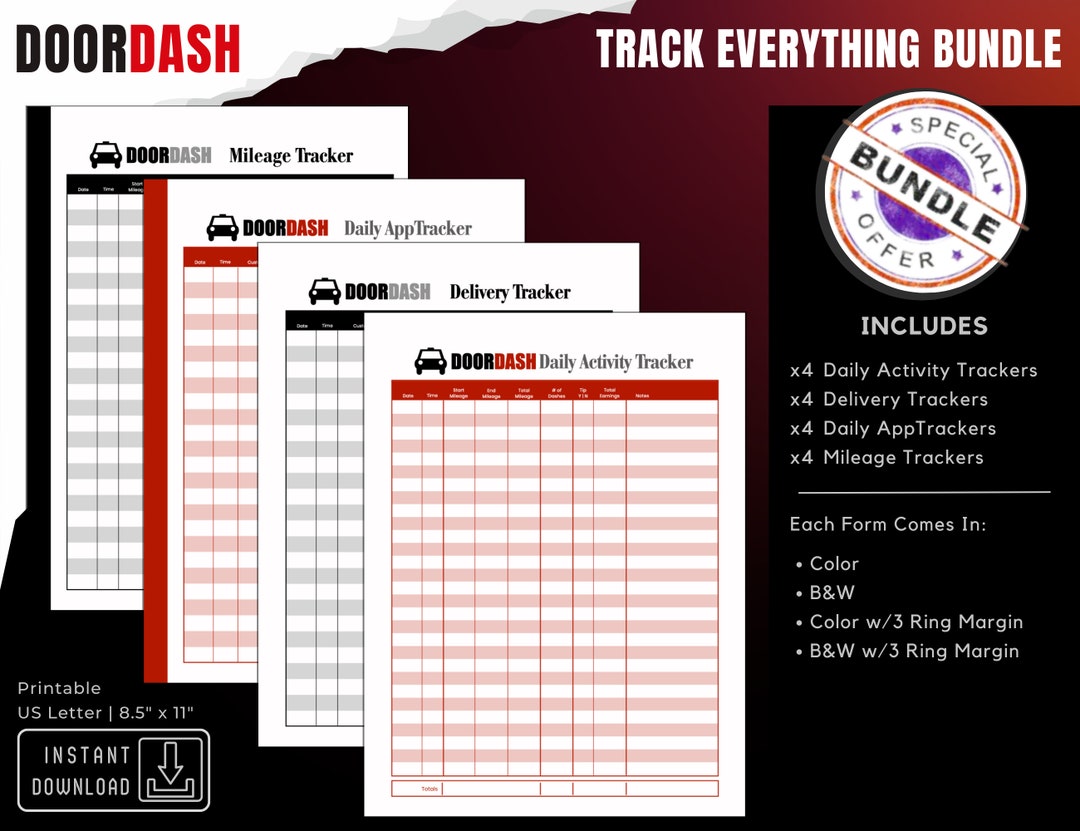 Printable Tracking Templates Bundle, Digital Tracking Templates ...