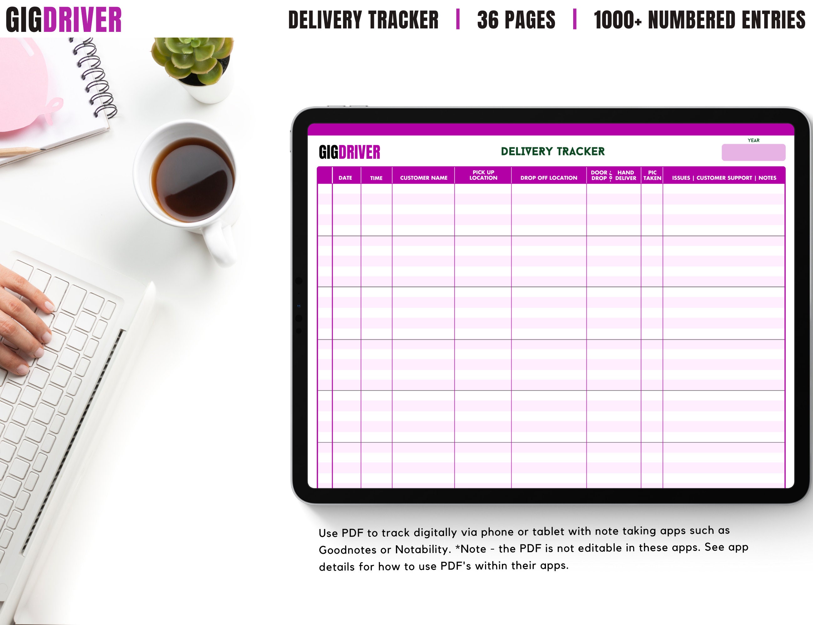 Printable Delivery Tracker, Customer Tracking Template, Delivery ...