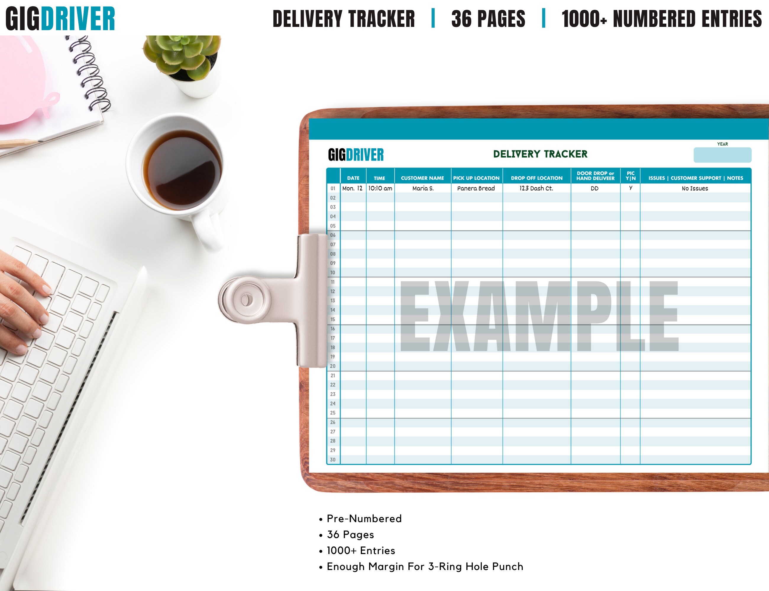 Printable Delivery Tracker, Customer Tracking Template, Delivery ...