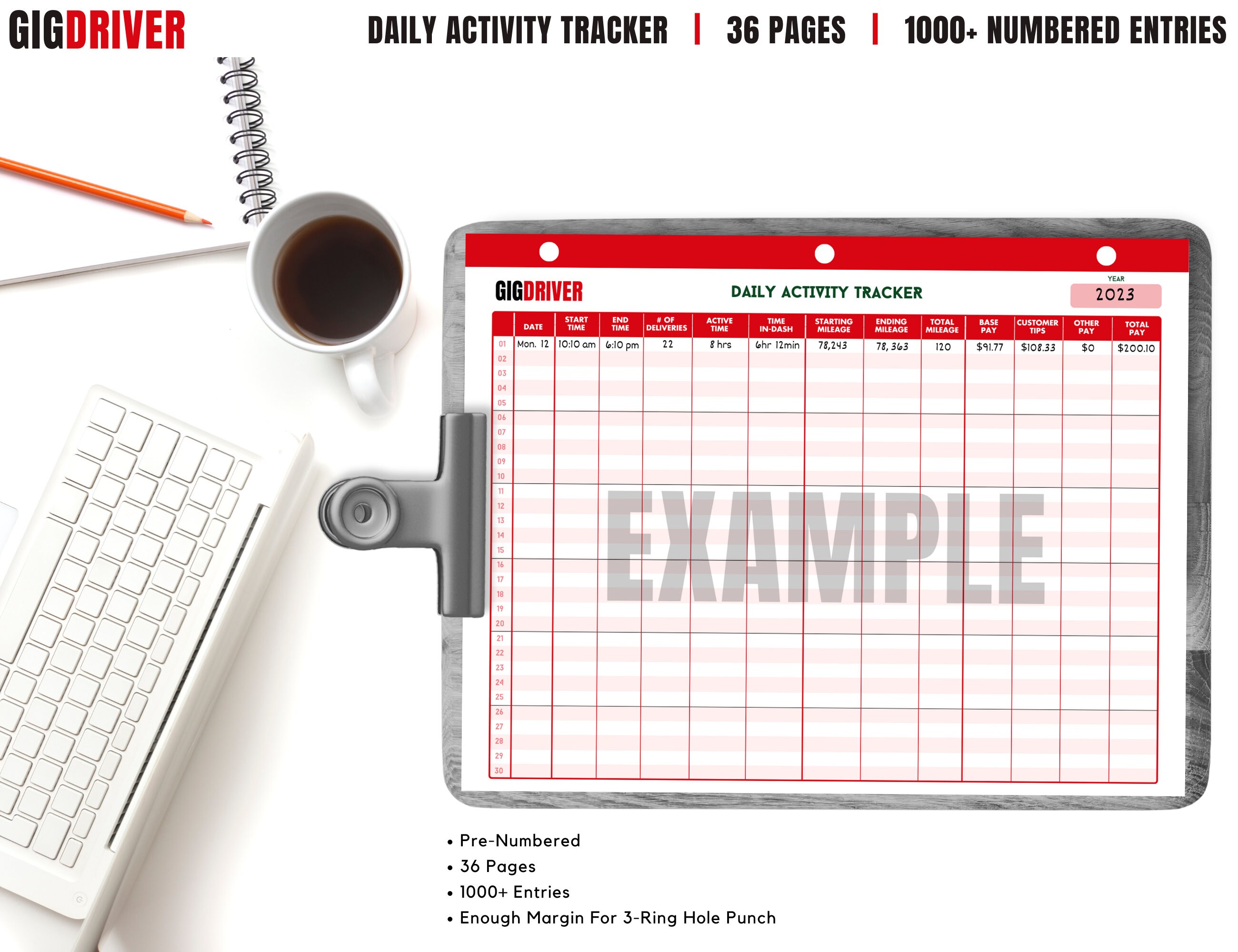 Printable Daily Activity Tracker, Digital Daily Activity Tracker ...
