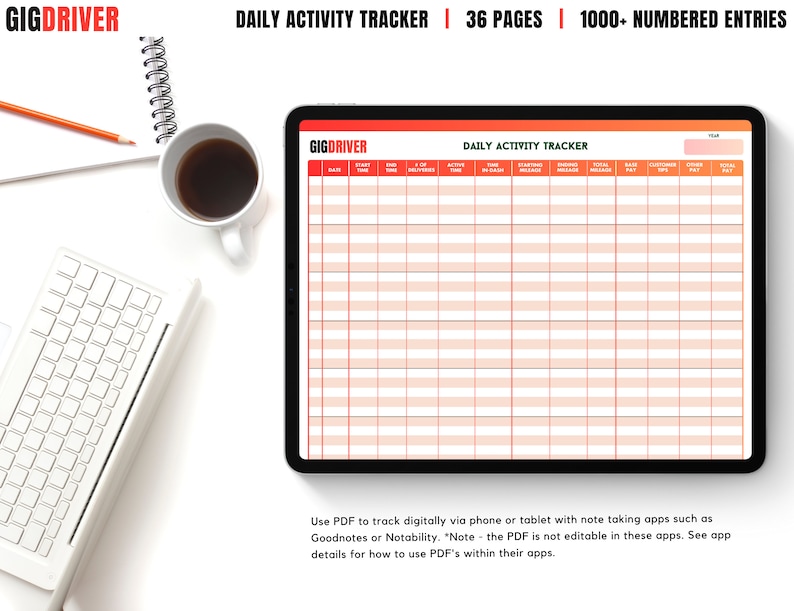 Printable Daily Activity Tracker Digital Daily Activity - Etsy