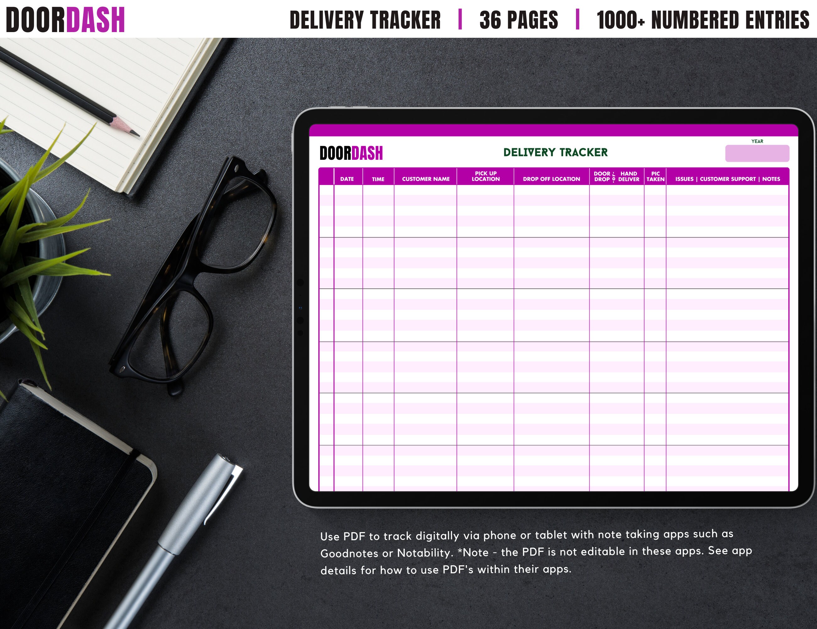 Printable Delivery Tracker, Customer Tracking Template, Delivery ...