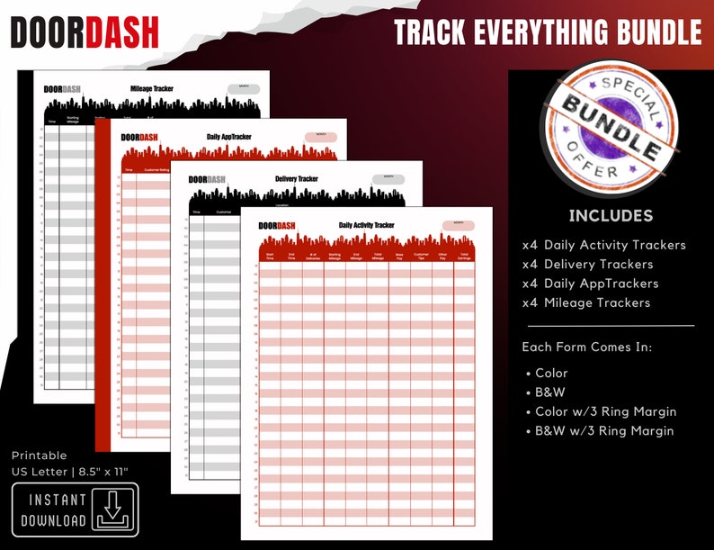 Printable Tracking Templates Bundle Digital Tracking - Etsy