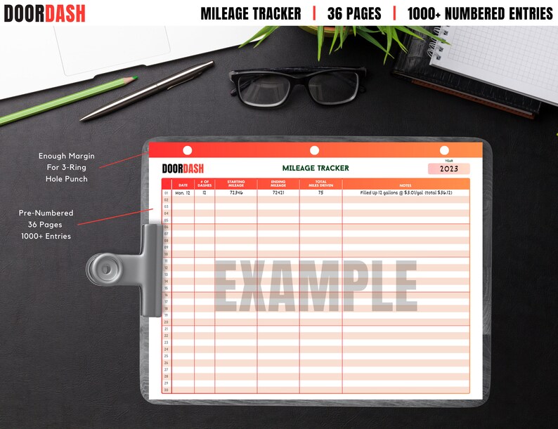 Printable Mileage Tracker Customer Tracking Template Mileage - Etsy