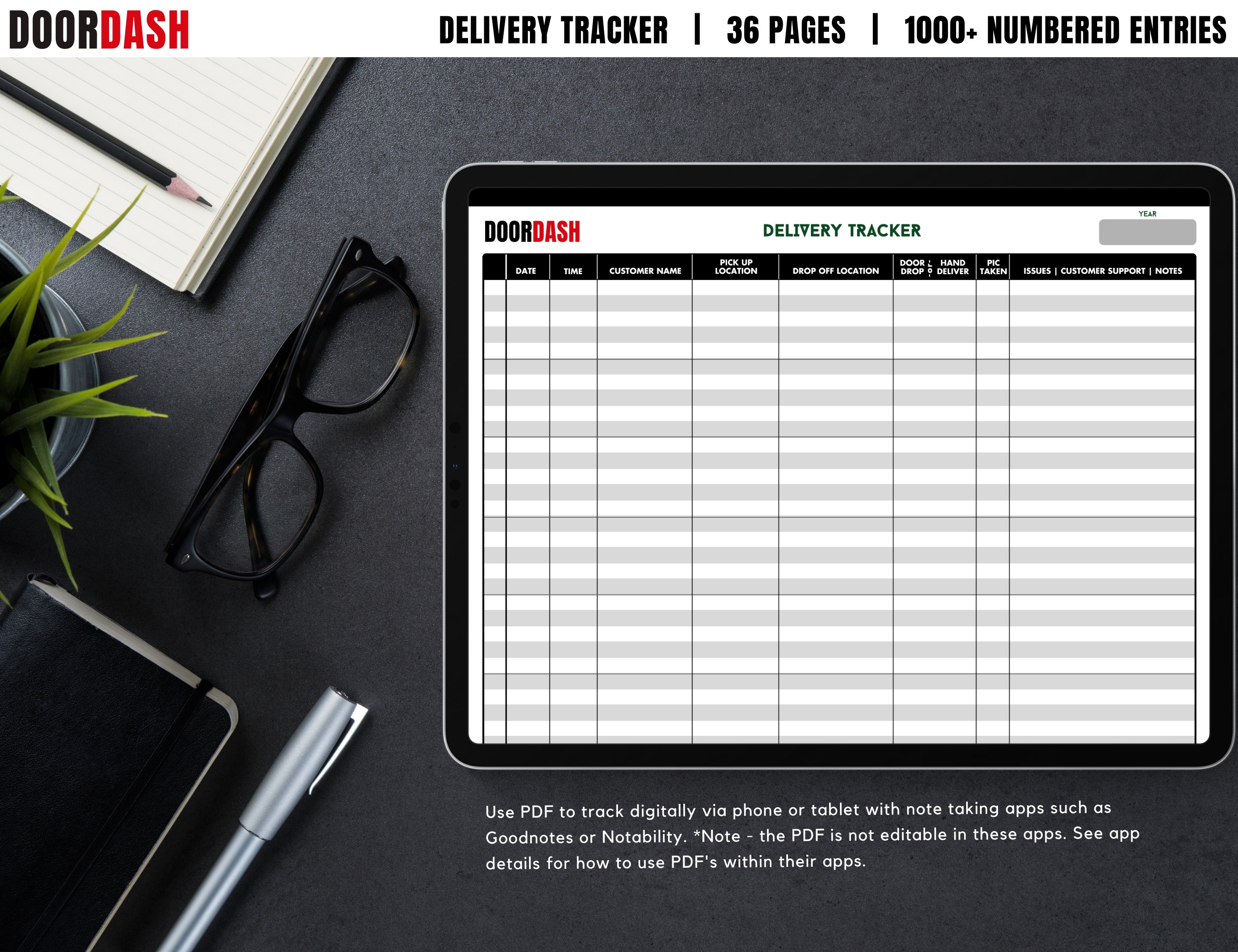 Printable Delivery Tracker, Customer Tracking Template, Delivery ...