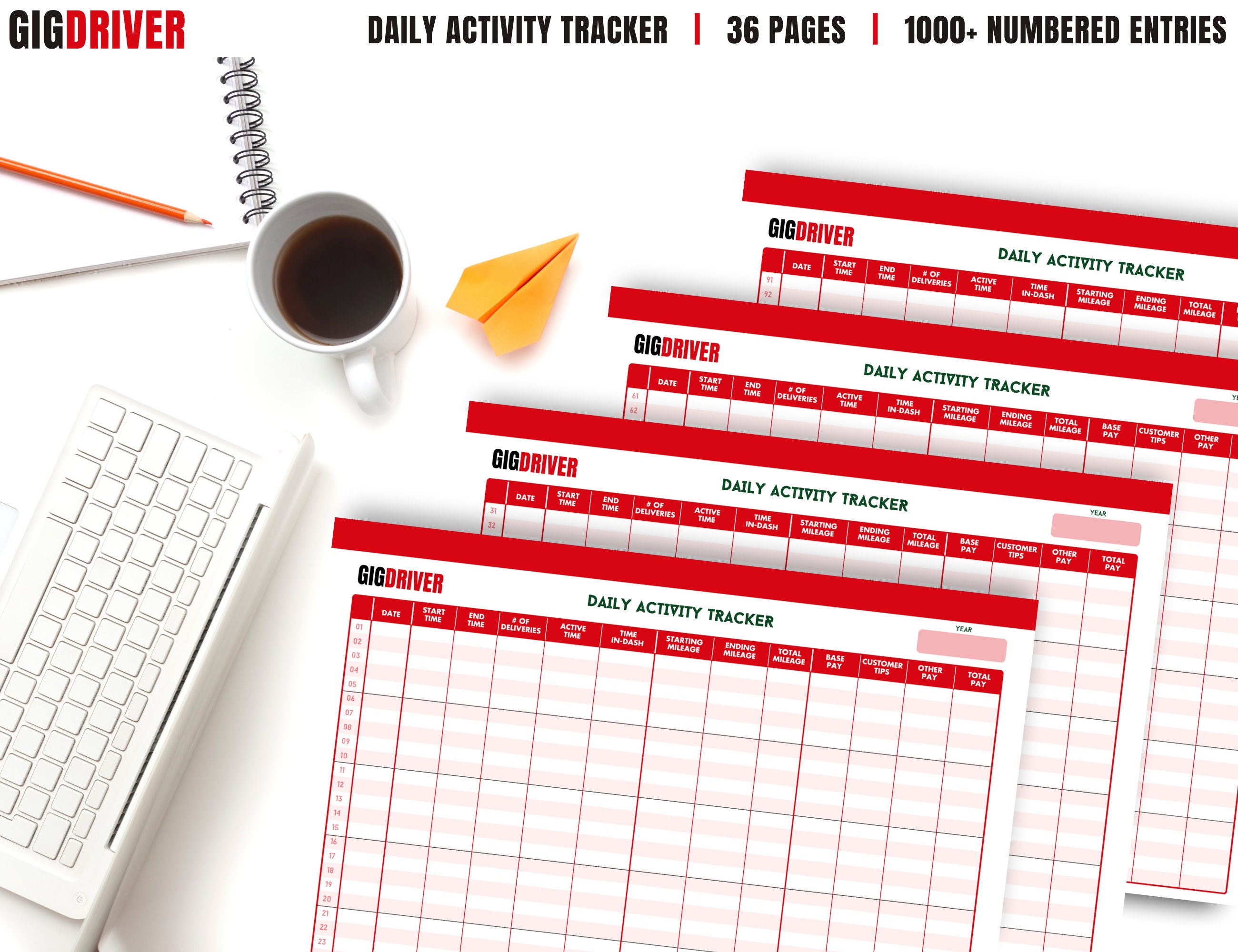 Printable Daily Activity Tracker, Digital Daily Activity Tracker ...