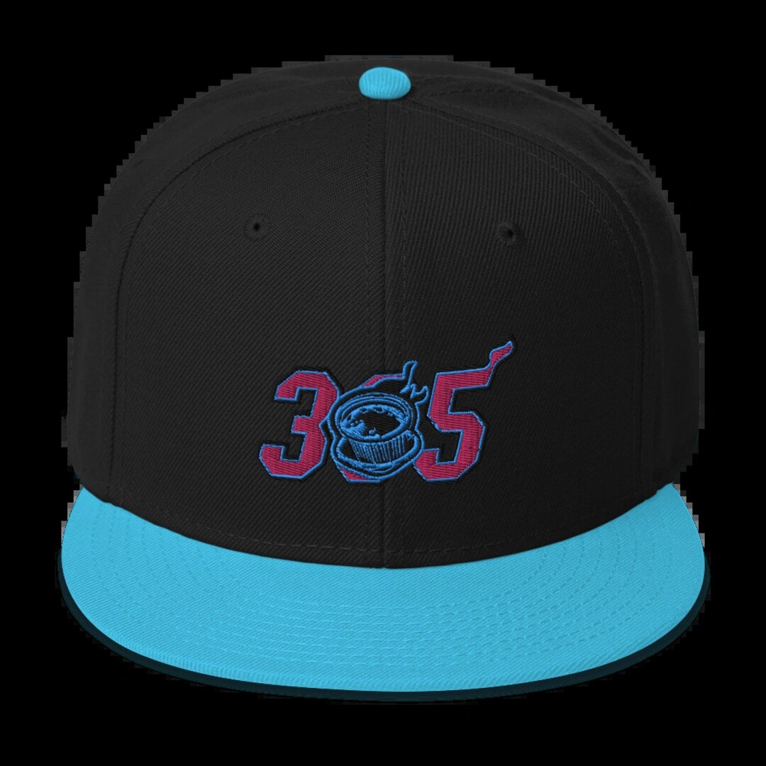 305 Cafecito Miami Heat Miami Vice Aqua and Black Snap Back Hat - Etsy