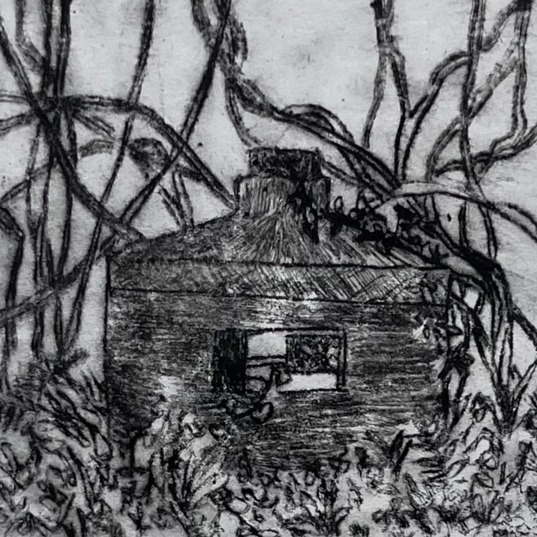 Drypoint Etching Print, Rural Lombok Island Scene, Limited Edition ...