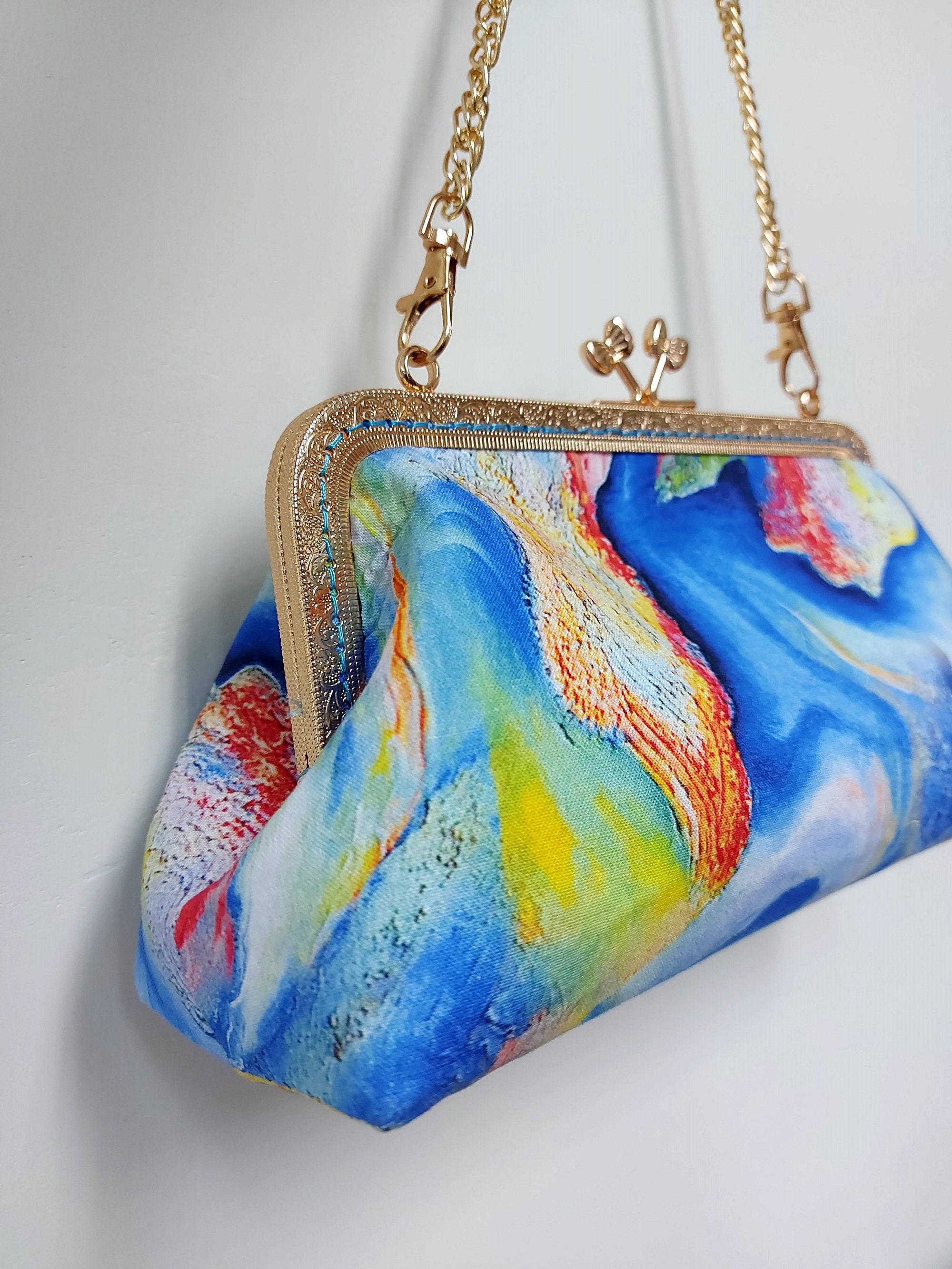 Hand-sewed Frame Purse -FP0215 Kiss Clasp Frame Bag, Sewing Clutch Bag ...