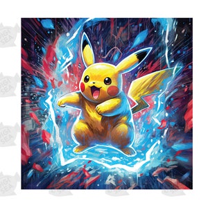 Pikachu Fan Art Digital Download PNG High Resolution Logo Pokemon - Etsy