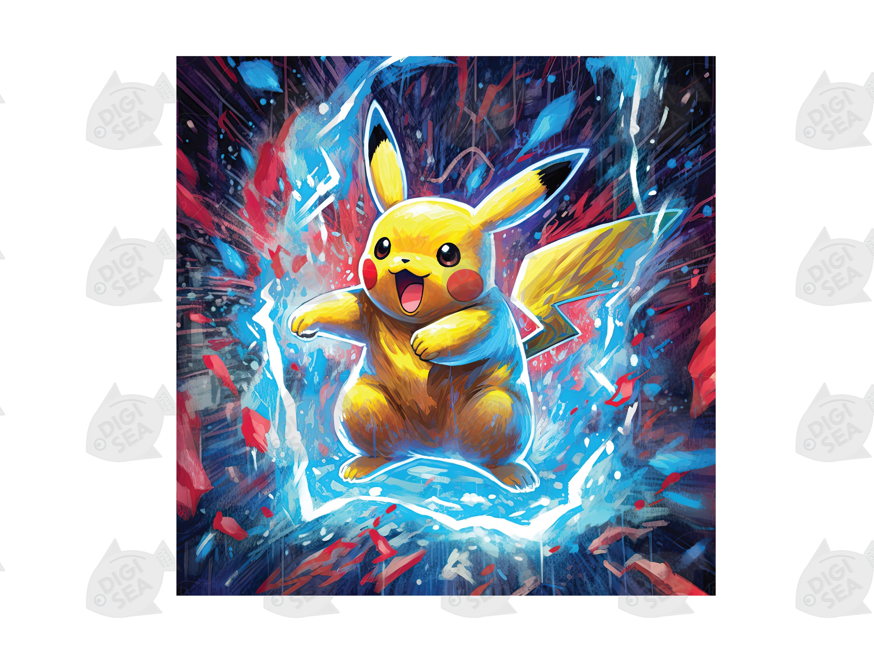 Pikachu Fan Art Digital Download PNG High Resolution Logo Pokemon - Etsy