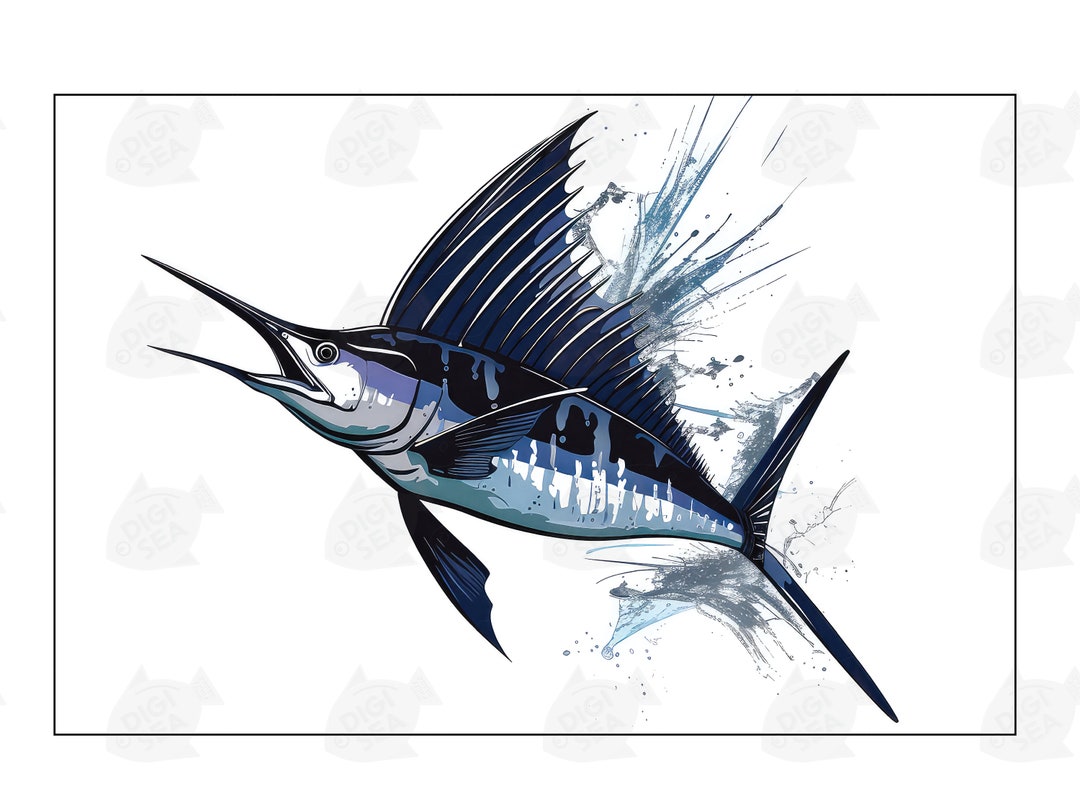 Sailfish Art Print - Digital Download - PNG - High Resolution - Logo ...