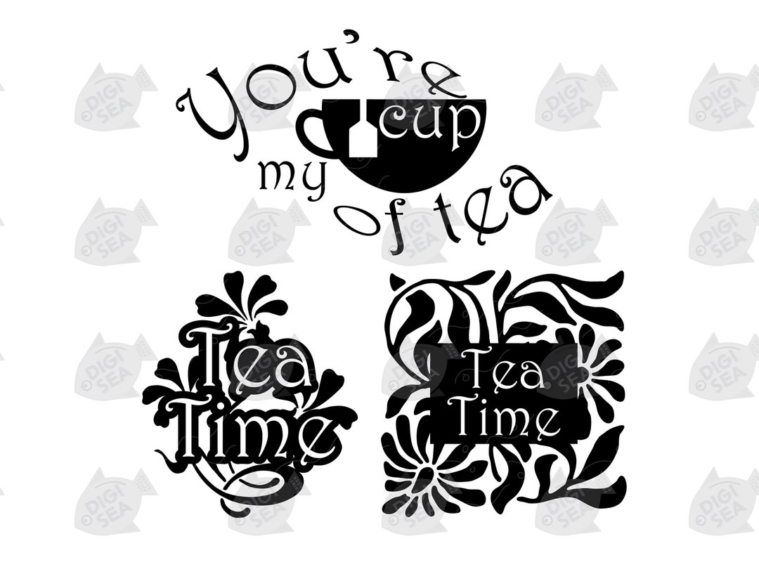 Tea Time - Digital Download - SVG - PNG - High Resolution - Logo - Cup ...