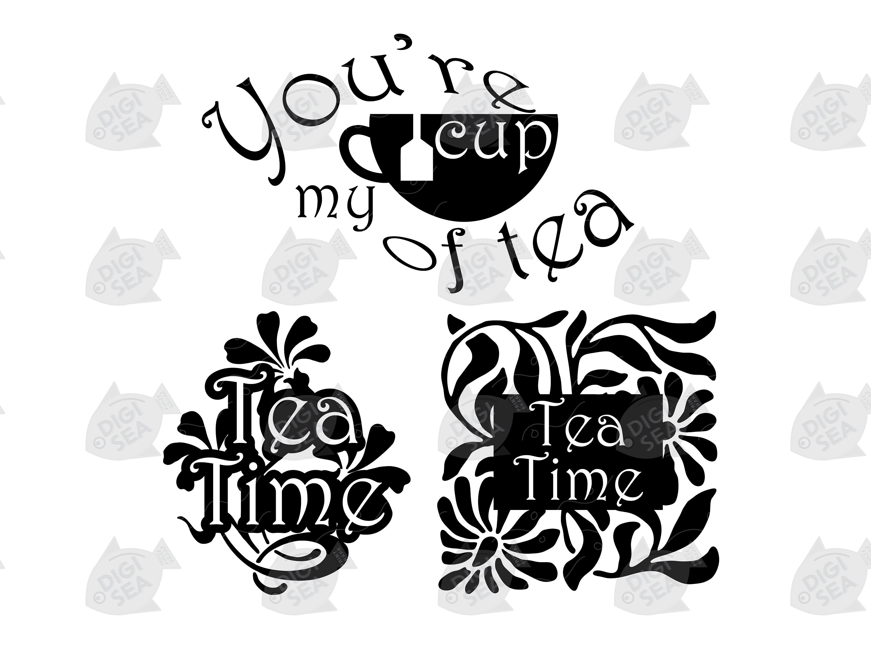 Tea Time - Digital Download - SVG - PNG - High Resolution - Logo - Cup ...