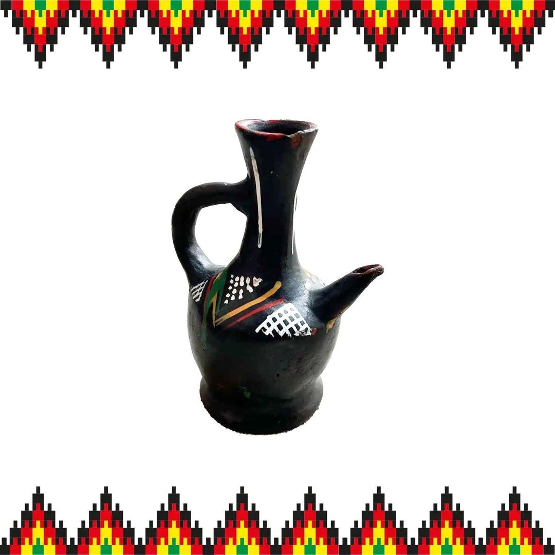 Mini Ethiopian Jebena Decorative Hand Painted - Decorative Ethiopian ...