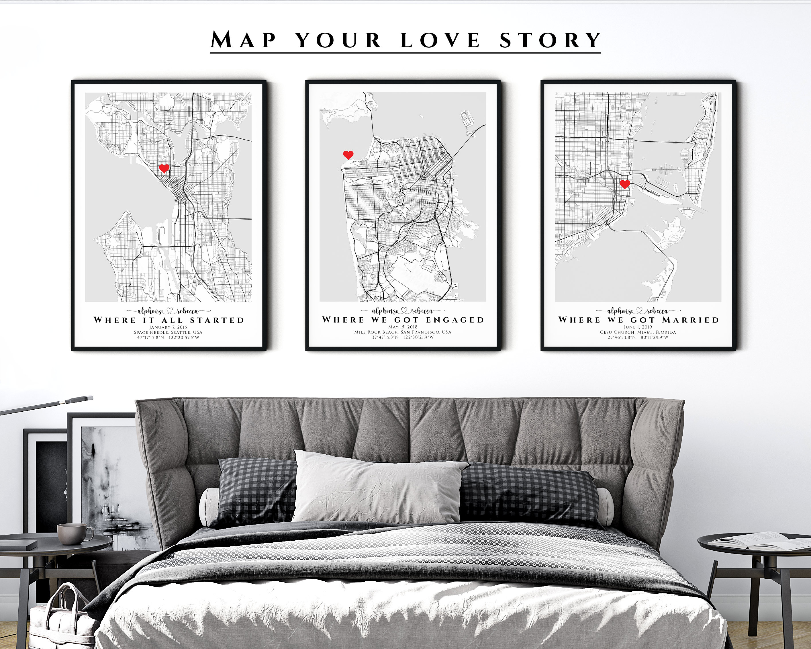 Custom Where It All Began Map, Personalized First Date Map, Where We ...