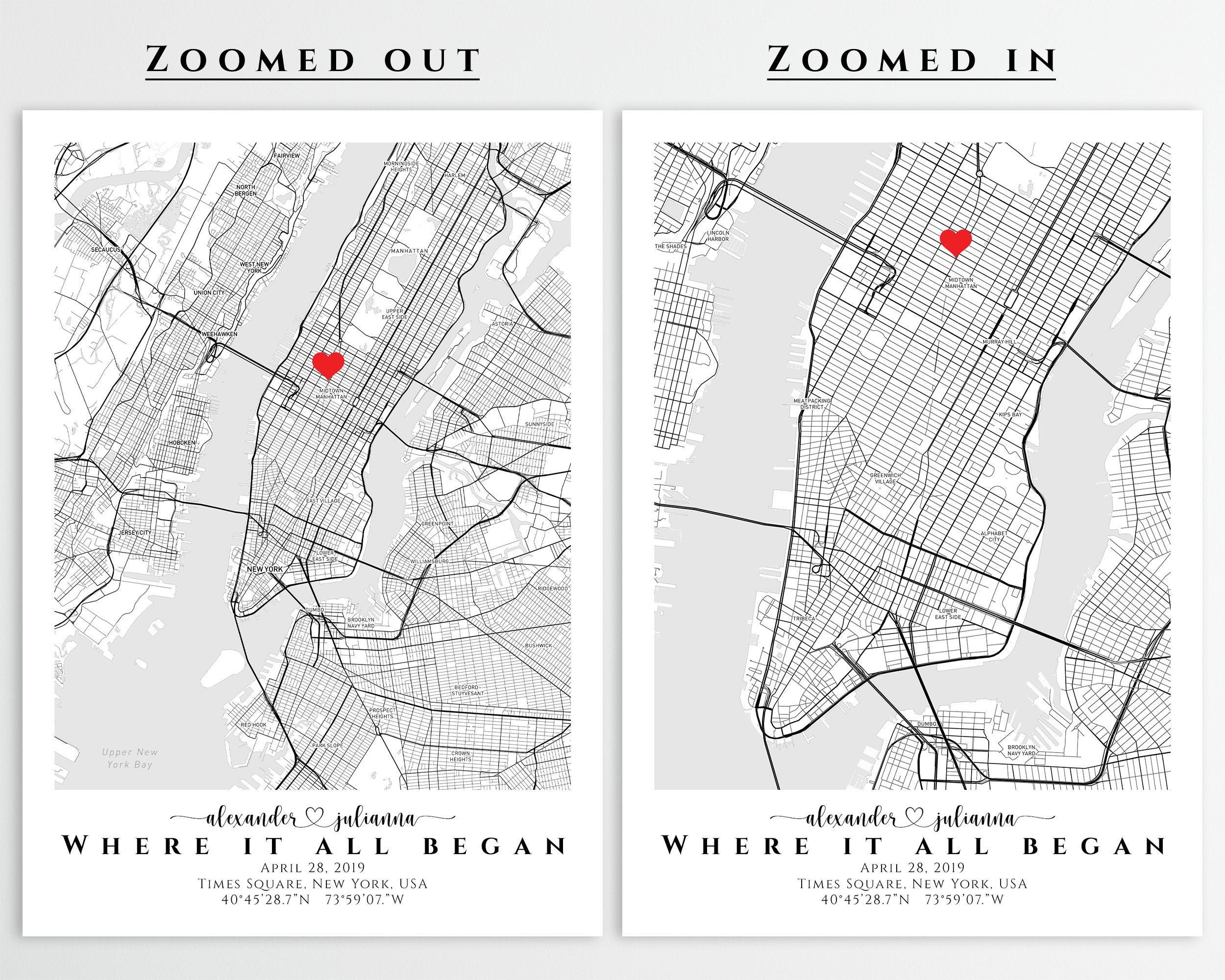 Custom Where It All Began Map, Personalized First Date Map, Where We ...