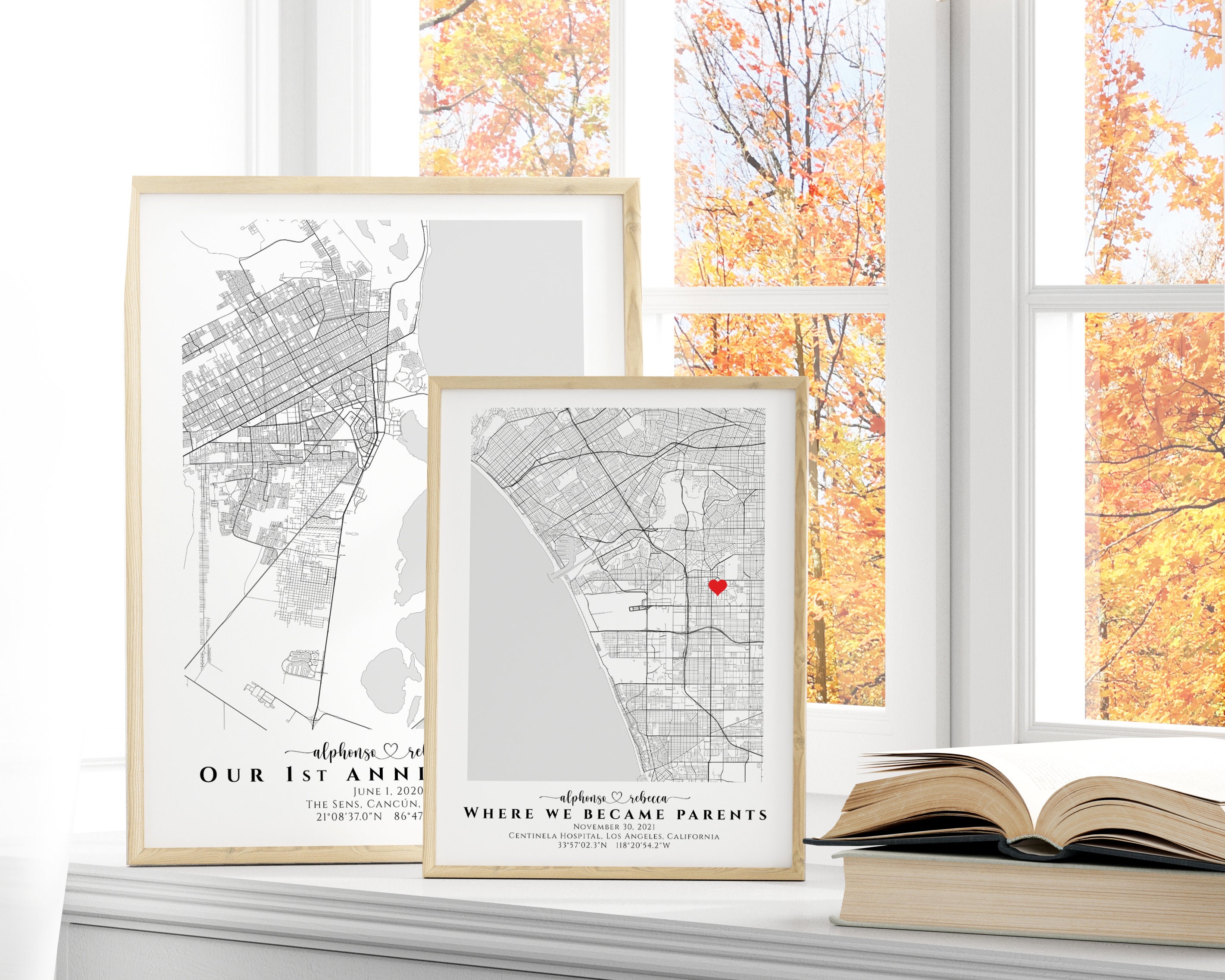 Custom Where It All Began Map, Latitude Longitude Coordinates Map ...